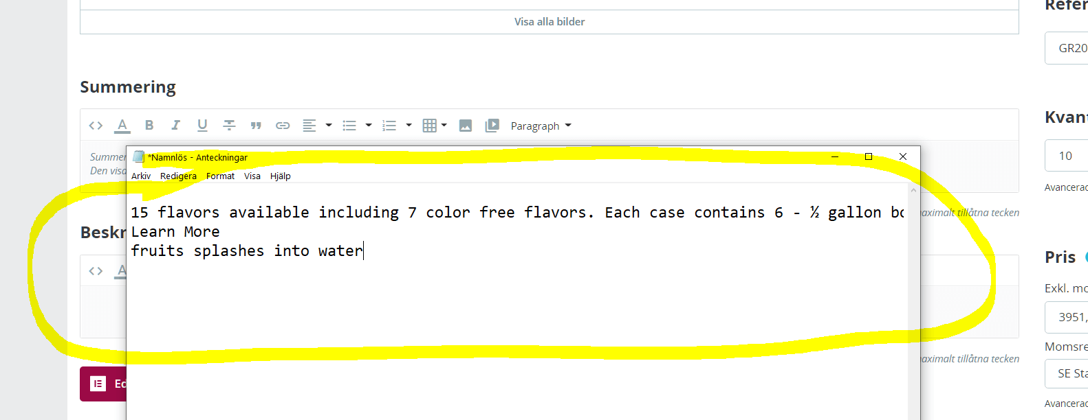 Städa bort onödig HTML i produkt och kategoritexter